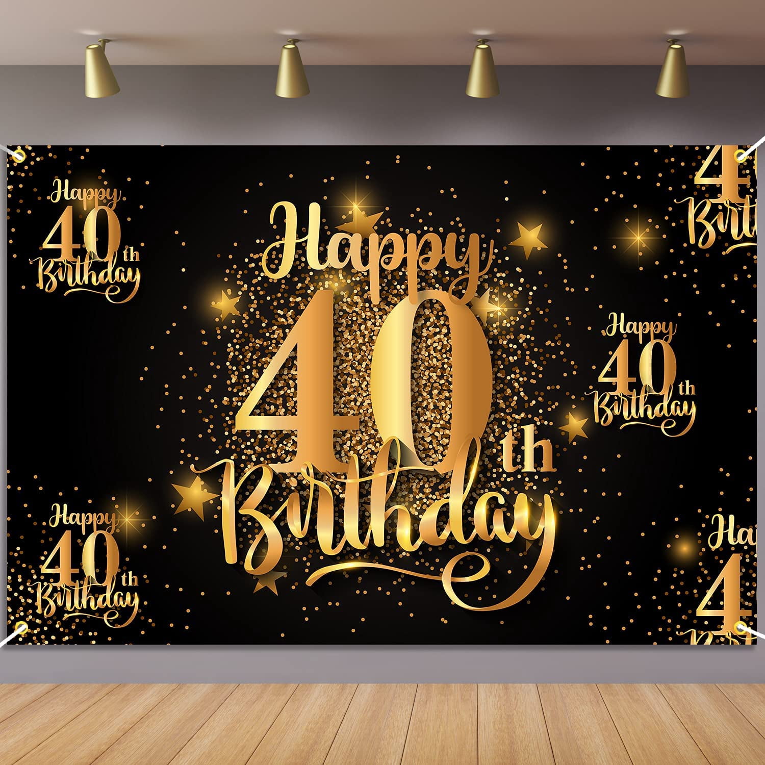 Happy 40th Birthday Backdrop Banner Step and Repeat 40 Years Old ...
