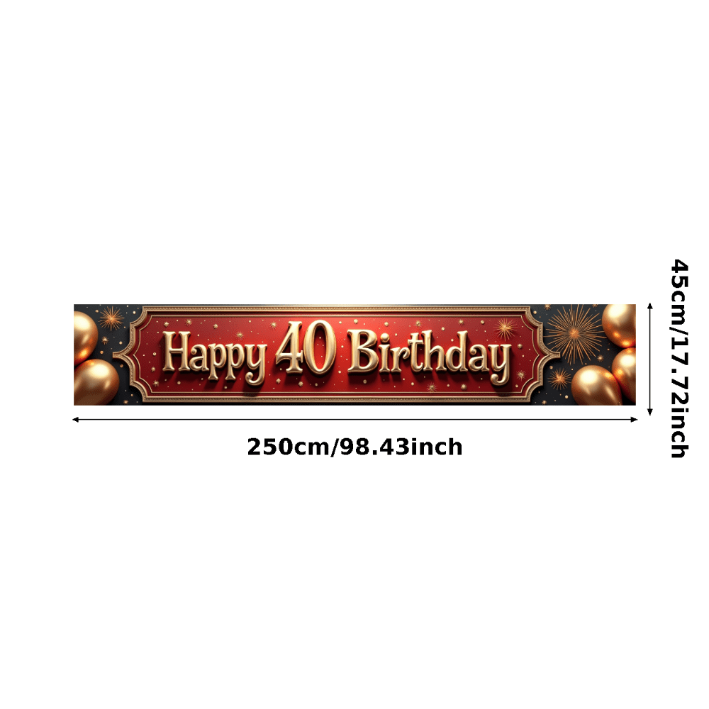 Happy 40th Birthday Background Banner with Fireworks and Stars Party ...