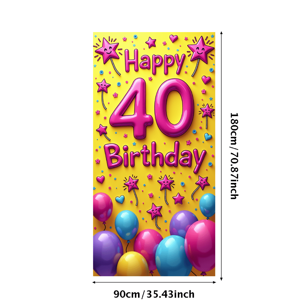 Happy 40th Birthday Background Banner with Fireworks and Stars Party ...