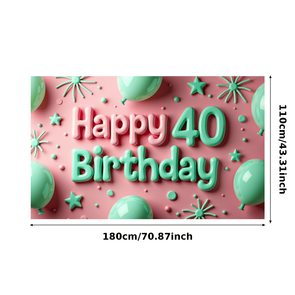 Happy 40th Birthday Background Banner with Fireworks and Stars Party ...