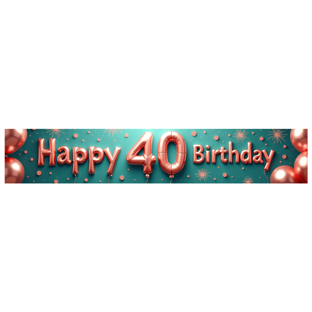 Happy 40th Birthday Background Banner with Fireworks and Stars Party ...