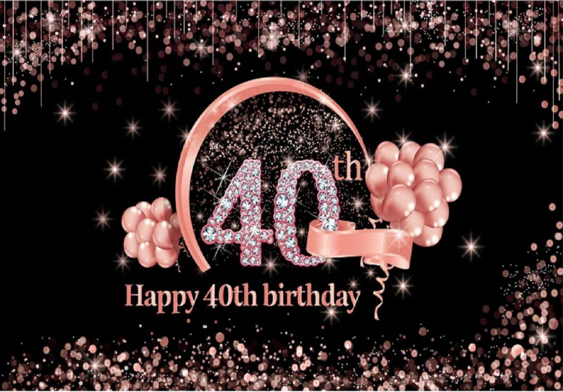 Happy 40th Birthday Background Photography Backdrops Adult Photo Red ...