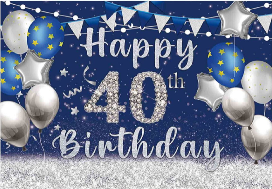 Happy 40th Birthday Background Photography Backdrops Adult Photo Red ...