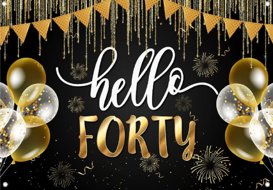 Happy 40th Birthday Background Photography Backdrops Adult Photo Red ...