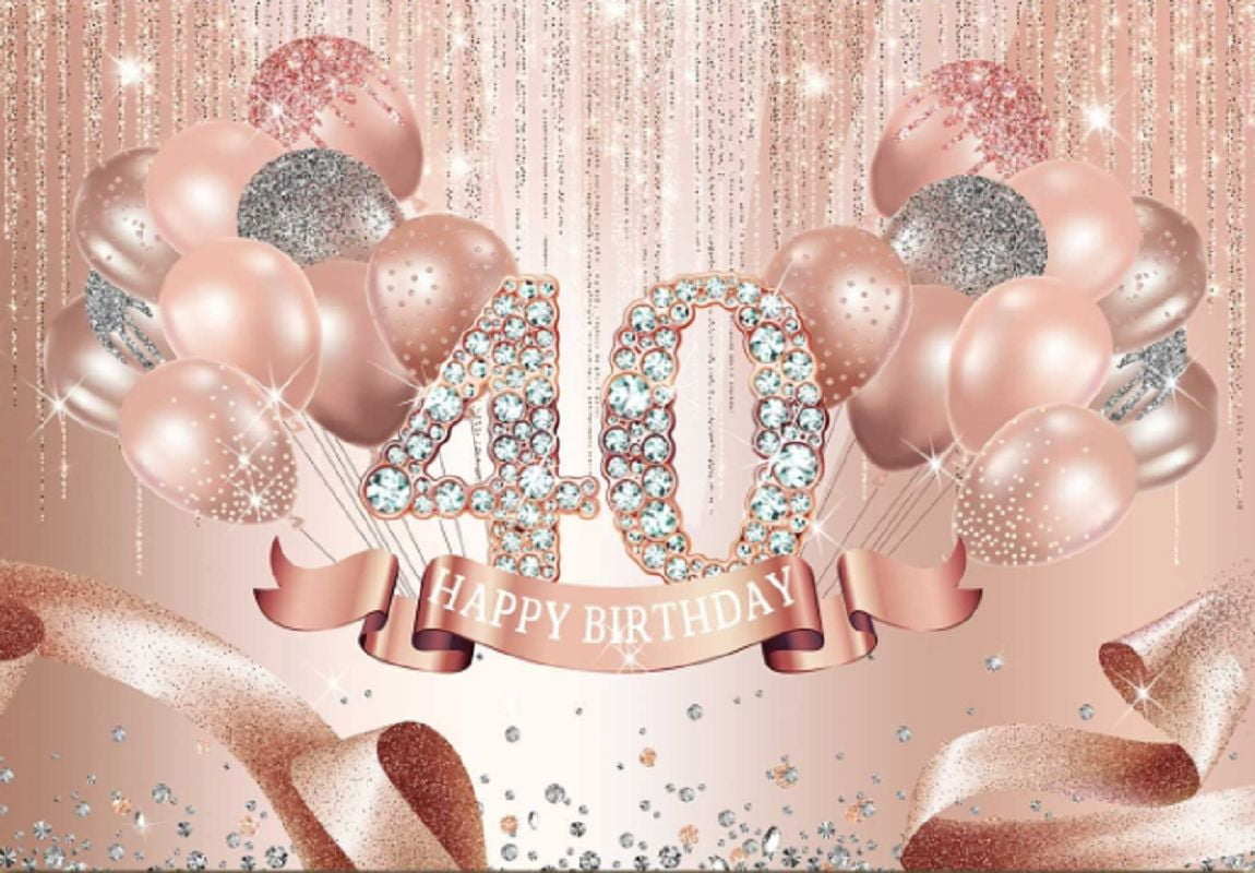 Happy 40th Birthday Background Photography Backdrops Adult Photo Red ...