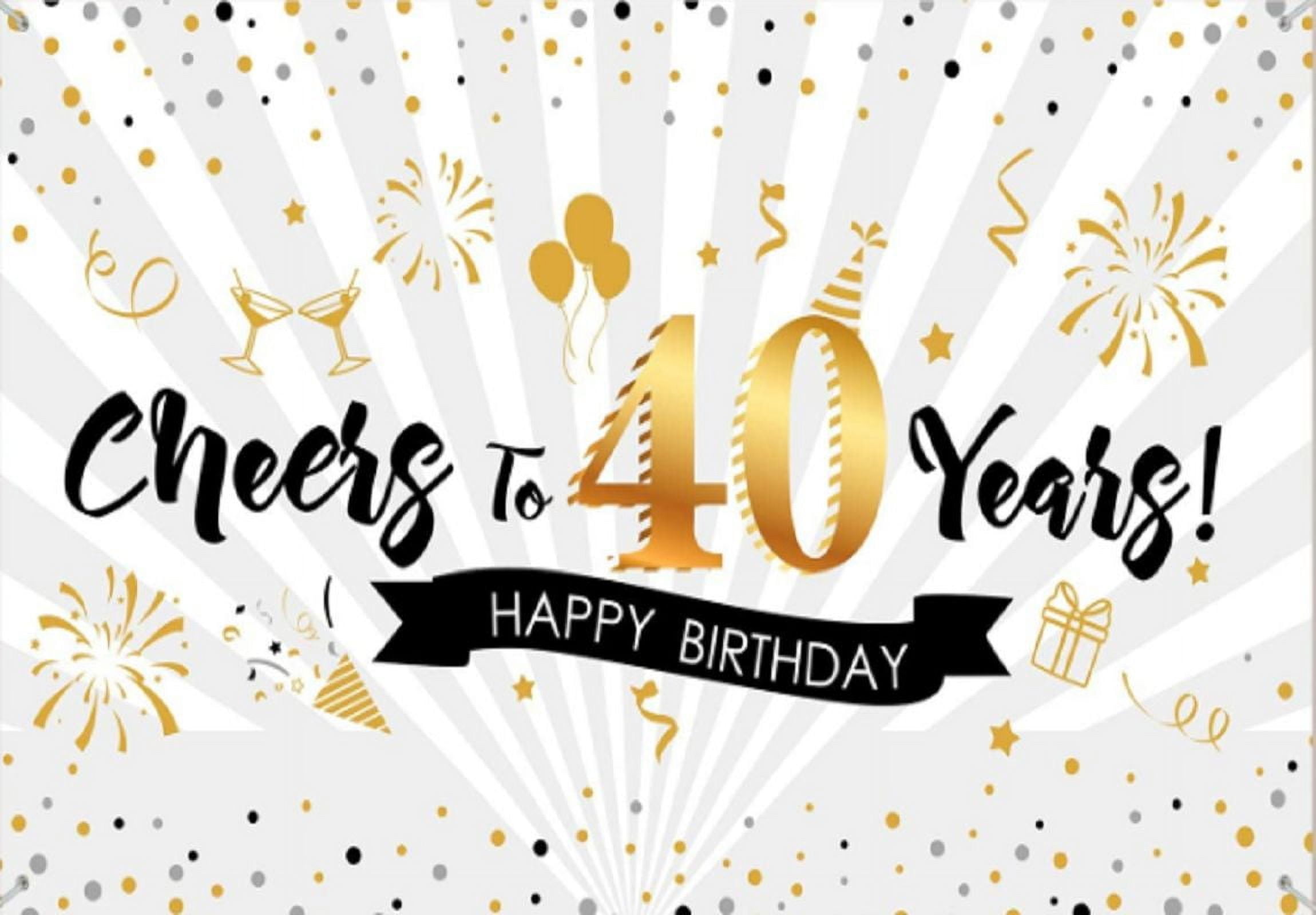 Happy 40th Birthday Background Thr Photo Balloon Photography Backdrops ...