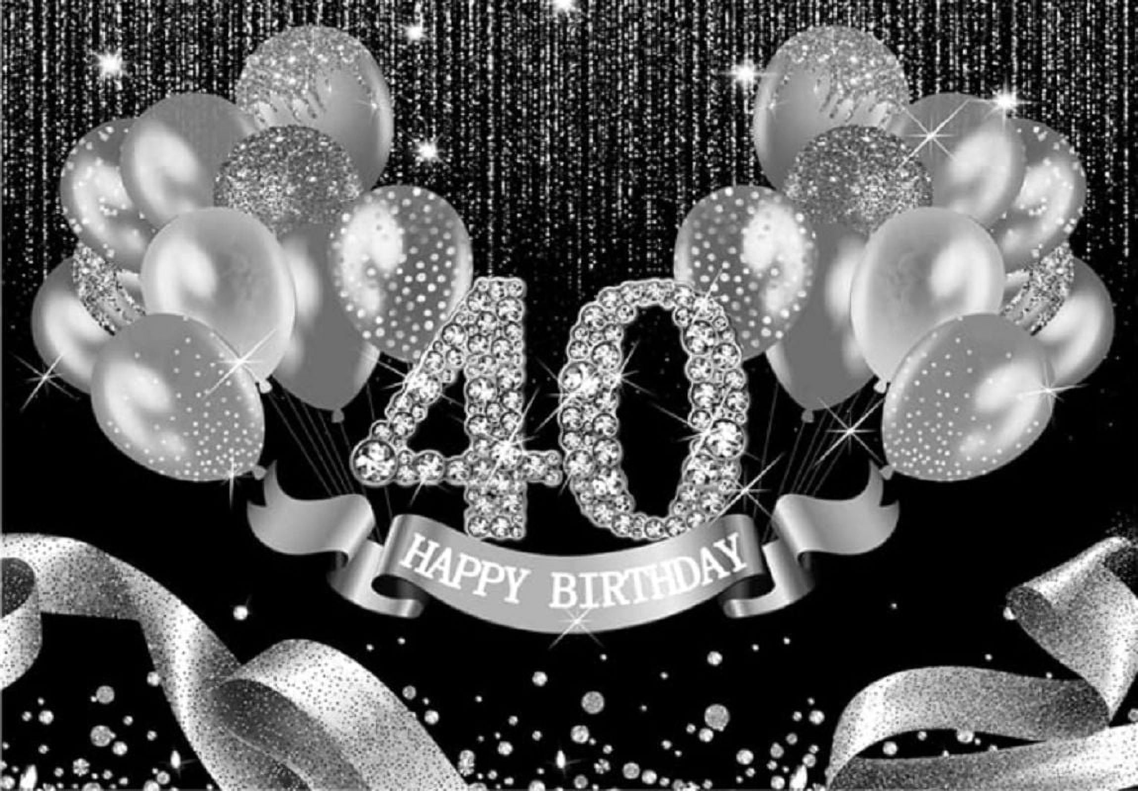 Happy 40th Birthday Background Thr Photo Balloon Photography Backdrops ...