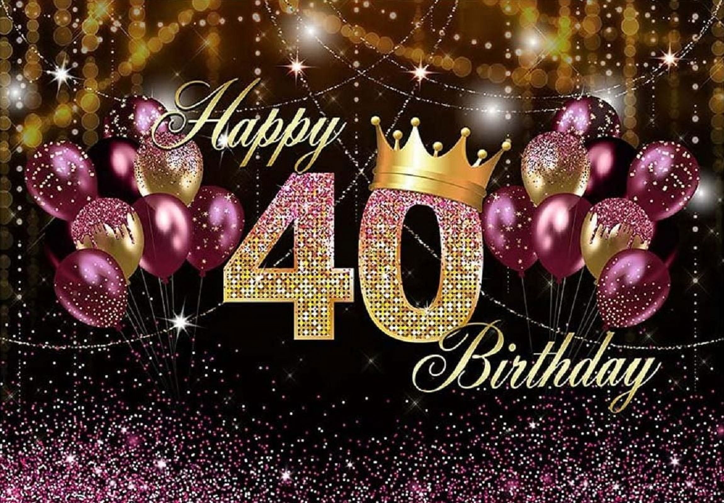 Happy 40th Birthday Background Thr Photo Balloon Photography Backdrops ...