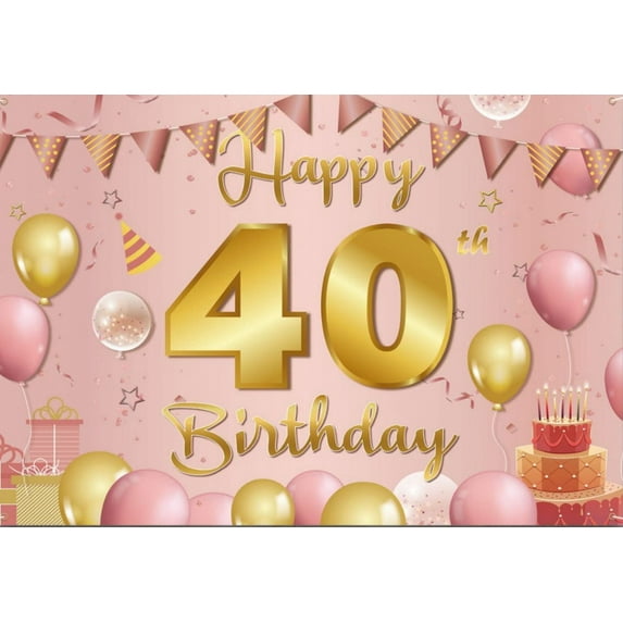 Happy 40th Birthday Banner Background 40th Birthday rative Party ...