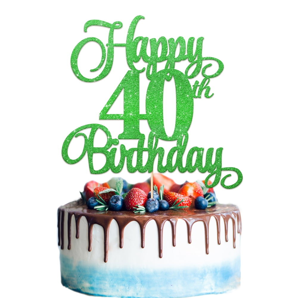 Happy 40th Birthday Cake Topper, Cheers to 40th Birthday, Forty Years ...
