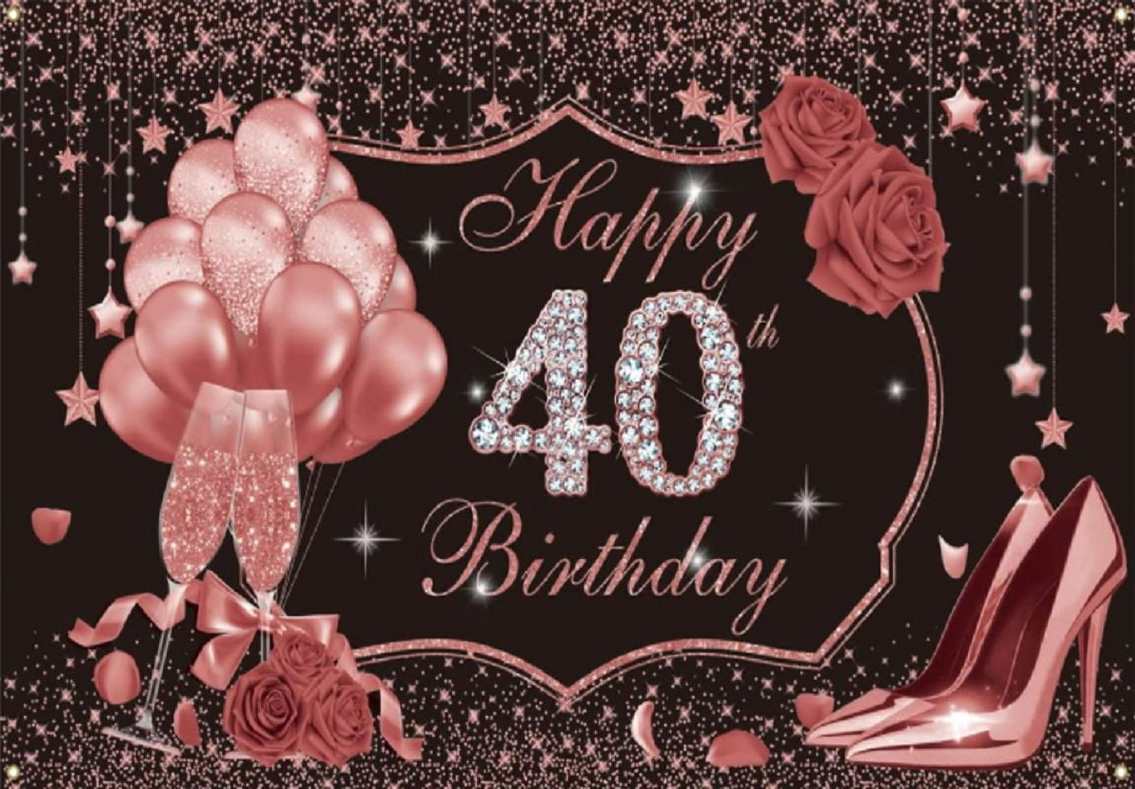 Happy 40th Birthday Photography Backdrops ration Background Thr Custom ...