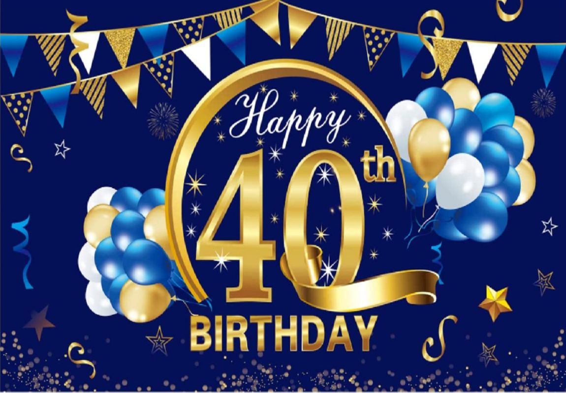 Happy 40th Birthday Photography Backdrops ration Background Thr Custom ...