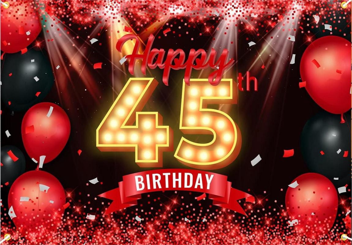 Happy 42/43/44/45/50th Birthday Background Photography Red Custom ...