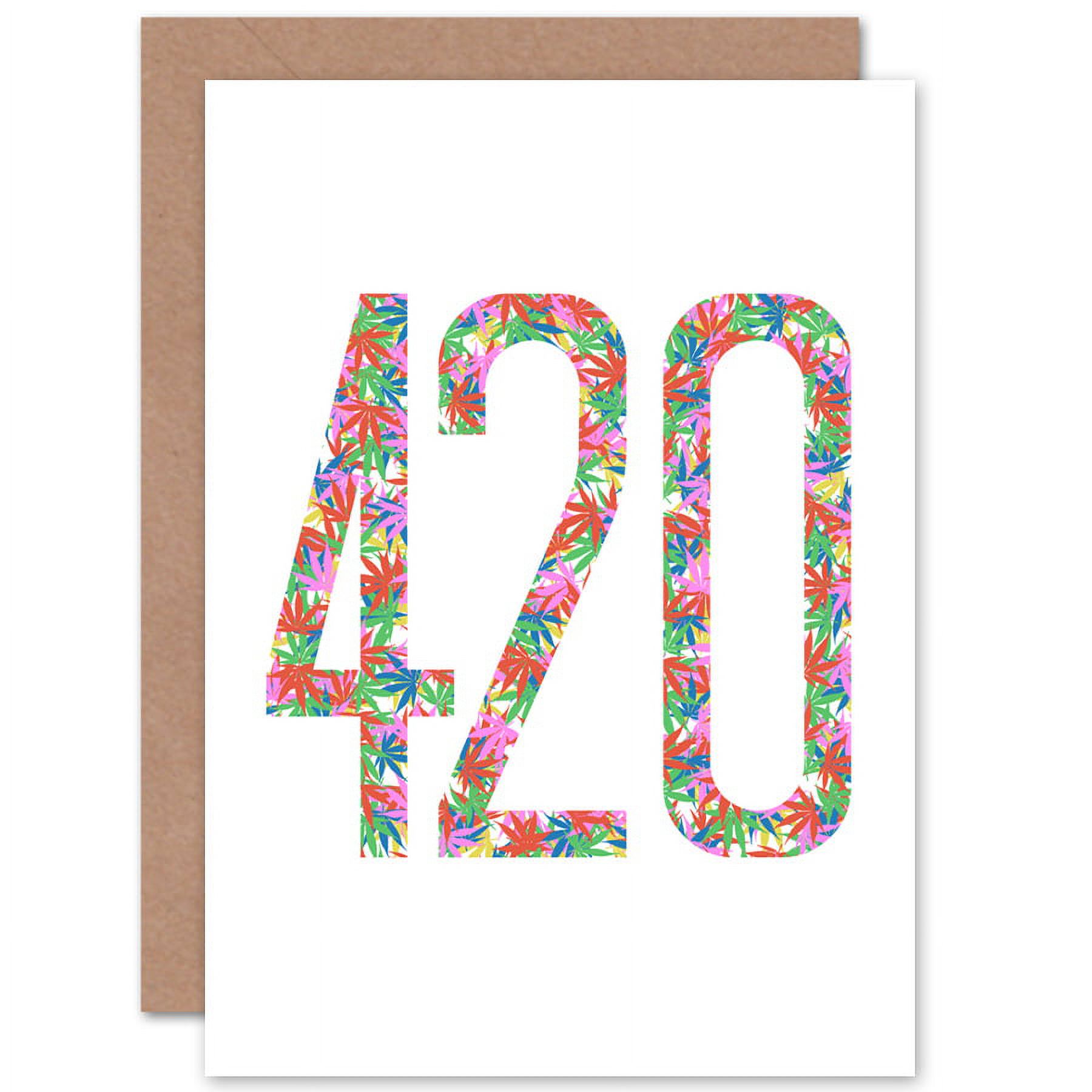 Happy 420 Day Weed Inverted Birthday Joint Stoner Greetings Card Plus ...