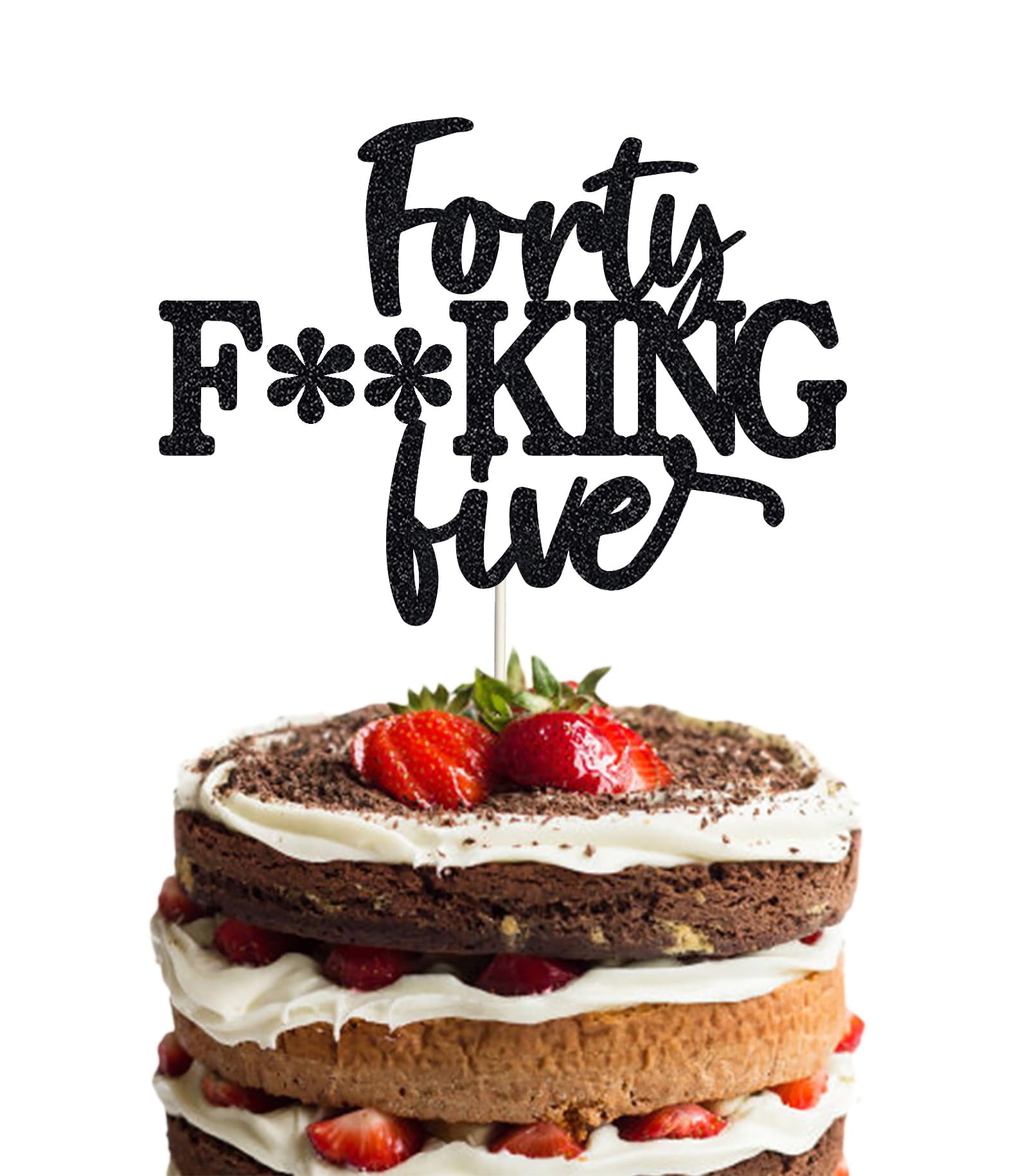 Happy 45th Birthday Cake Topper 45 RST1 Birthday Cake Toppers-Black ...