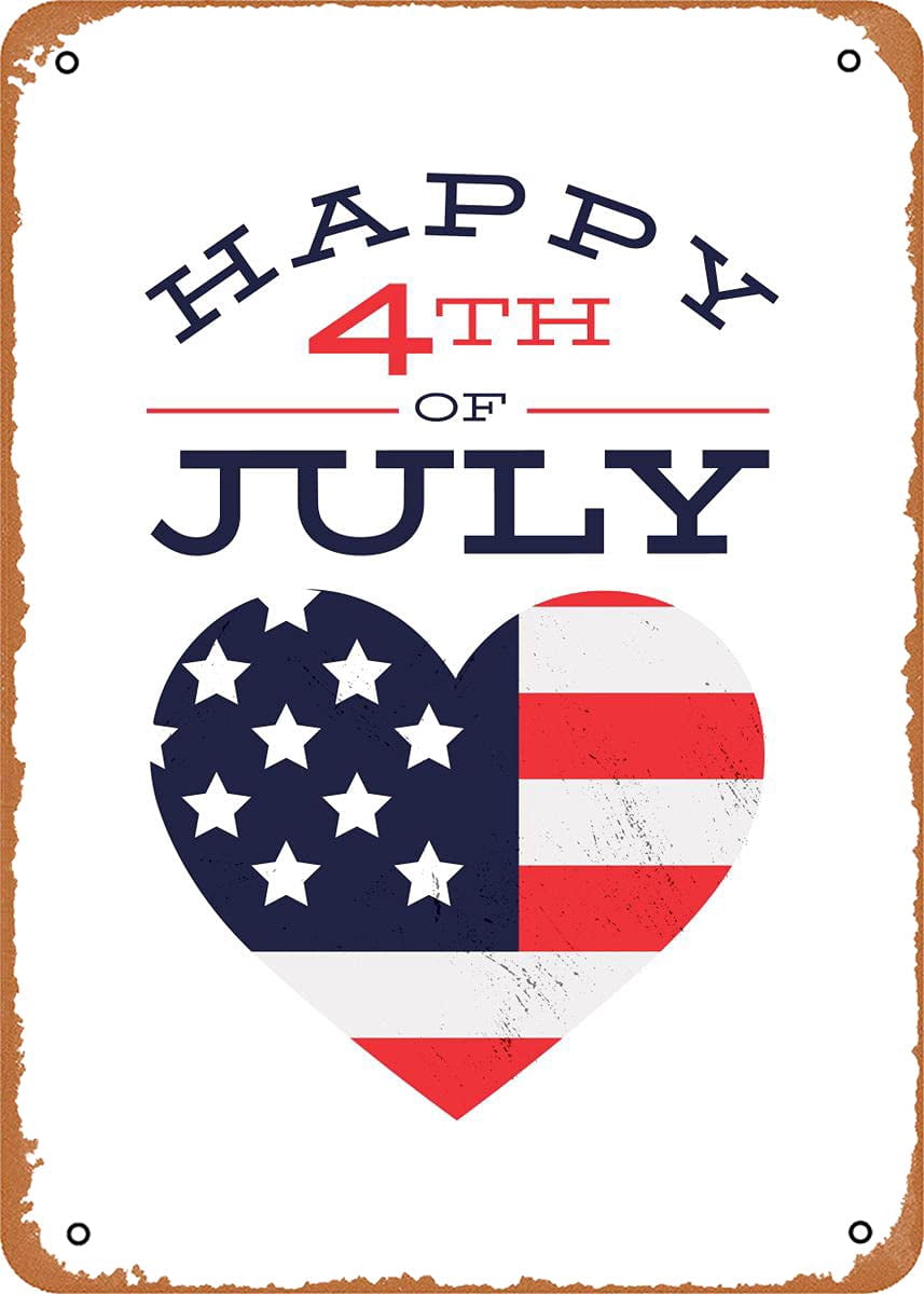 Happy 4TH July United States Retro Vintage Decorative Metal Aluminium ...