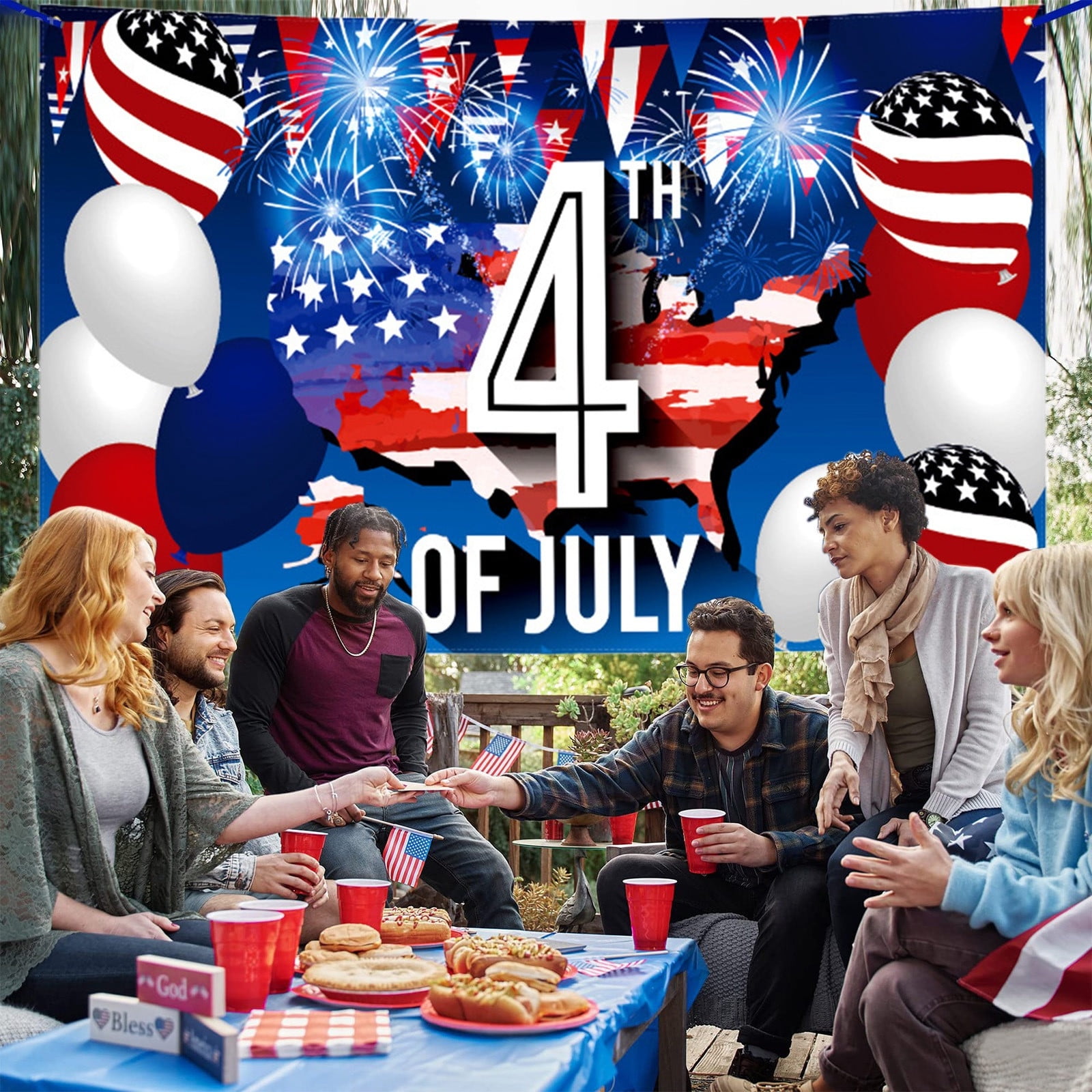 Happy 4th of July Backdrop Decorations, Independence Day Backdrop ...