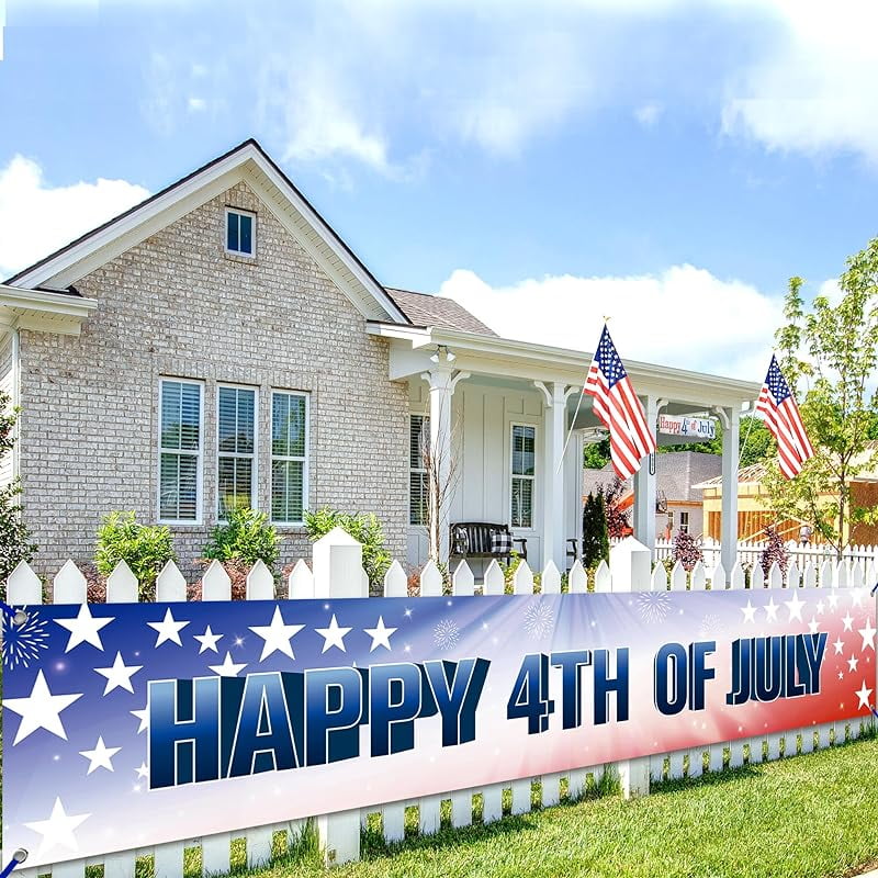 Happy 4th of July Banner - Large, 120x20 Inch | Happy Fourth of July ...