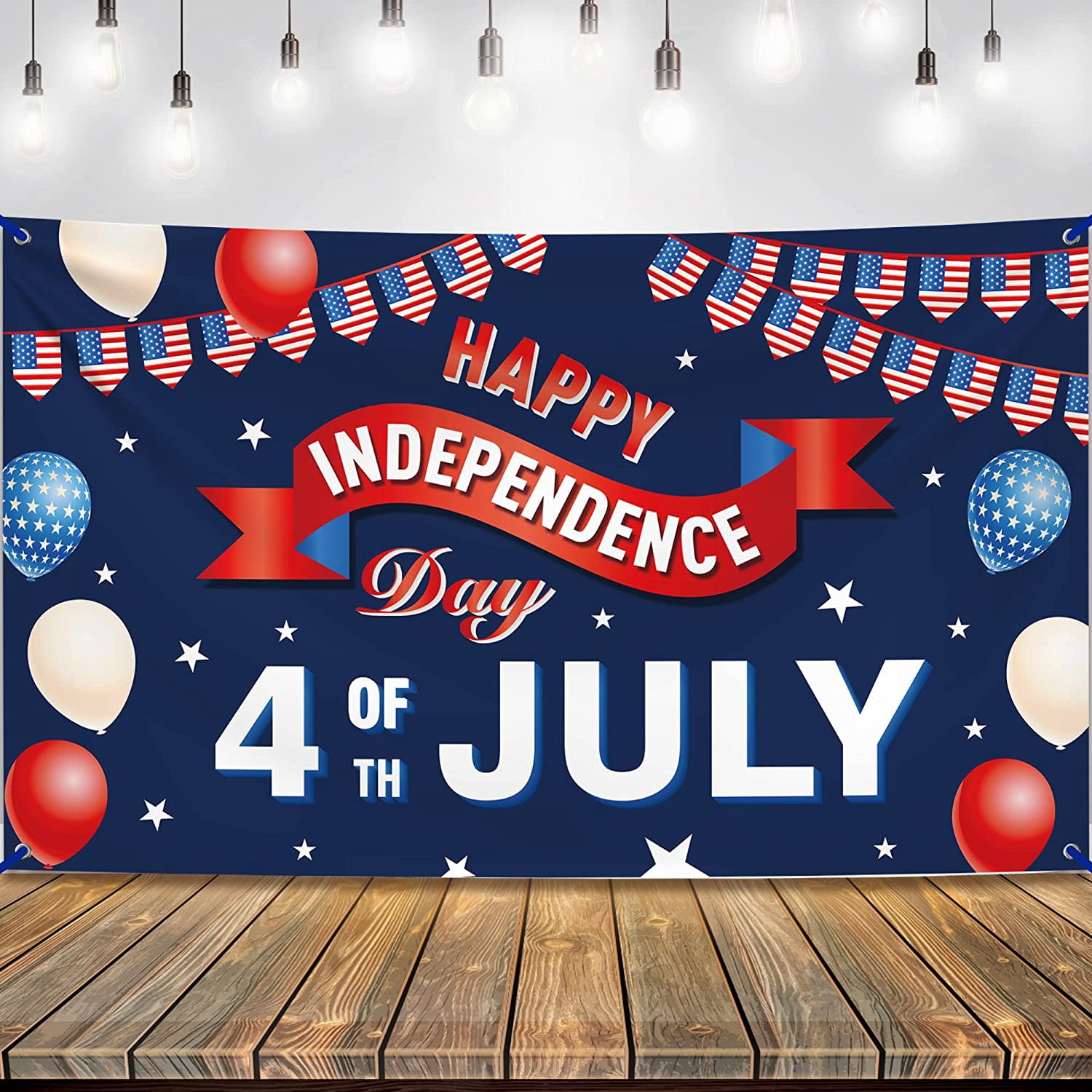 Happy 4th of July Banner - Large, 72x44 Inch | 4th of July Decorations ...