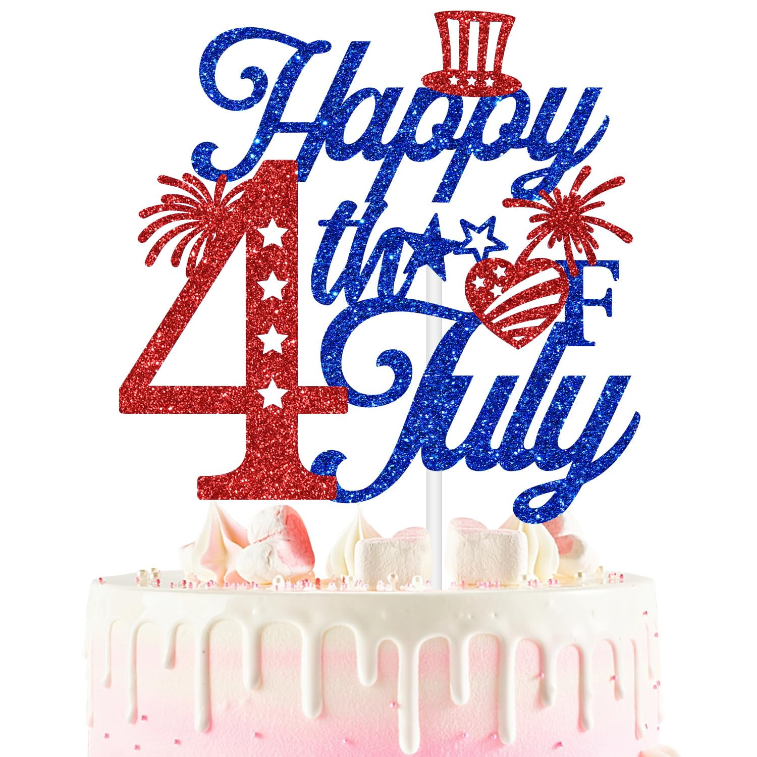 Happy 4th of July Cake Topper, AIS1 Independence Day Cake Decor ...