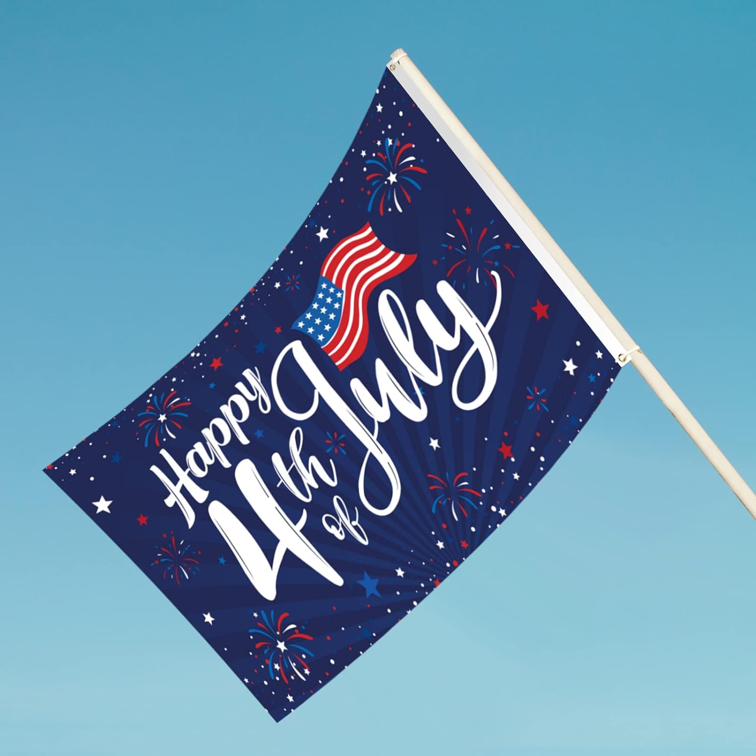 Happy 4th of July Flags 3 x 5 Ft Outdoor Double Sided Independence Day ...