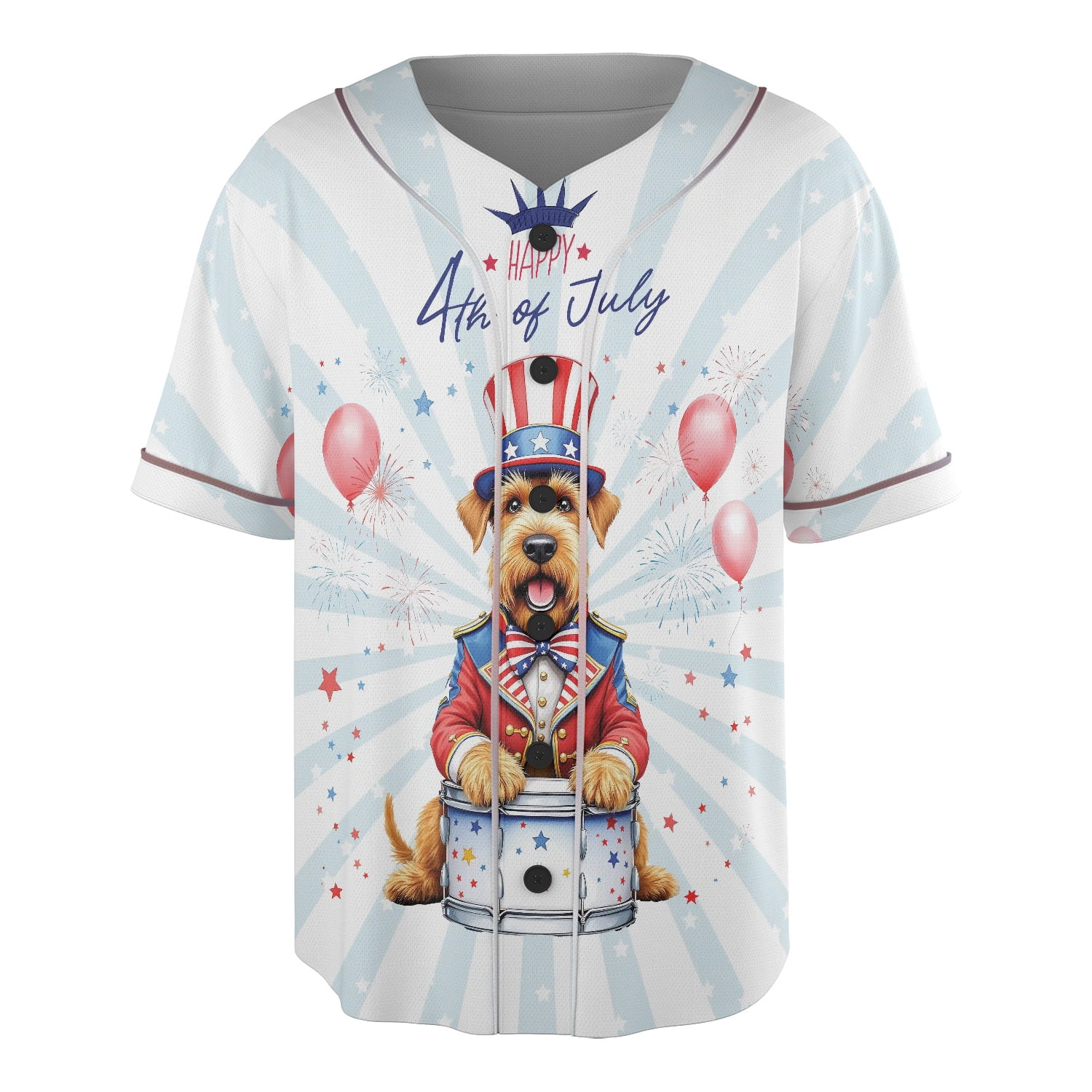 Happy 4th of July Patriotic Airedale Terrier Marching Band Uniform ...