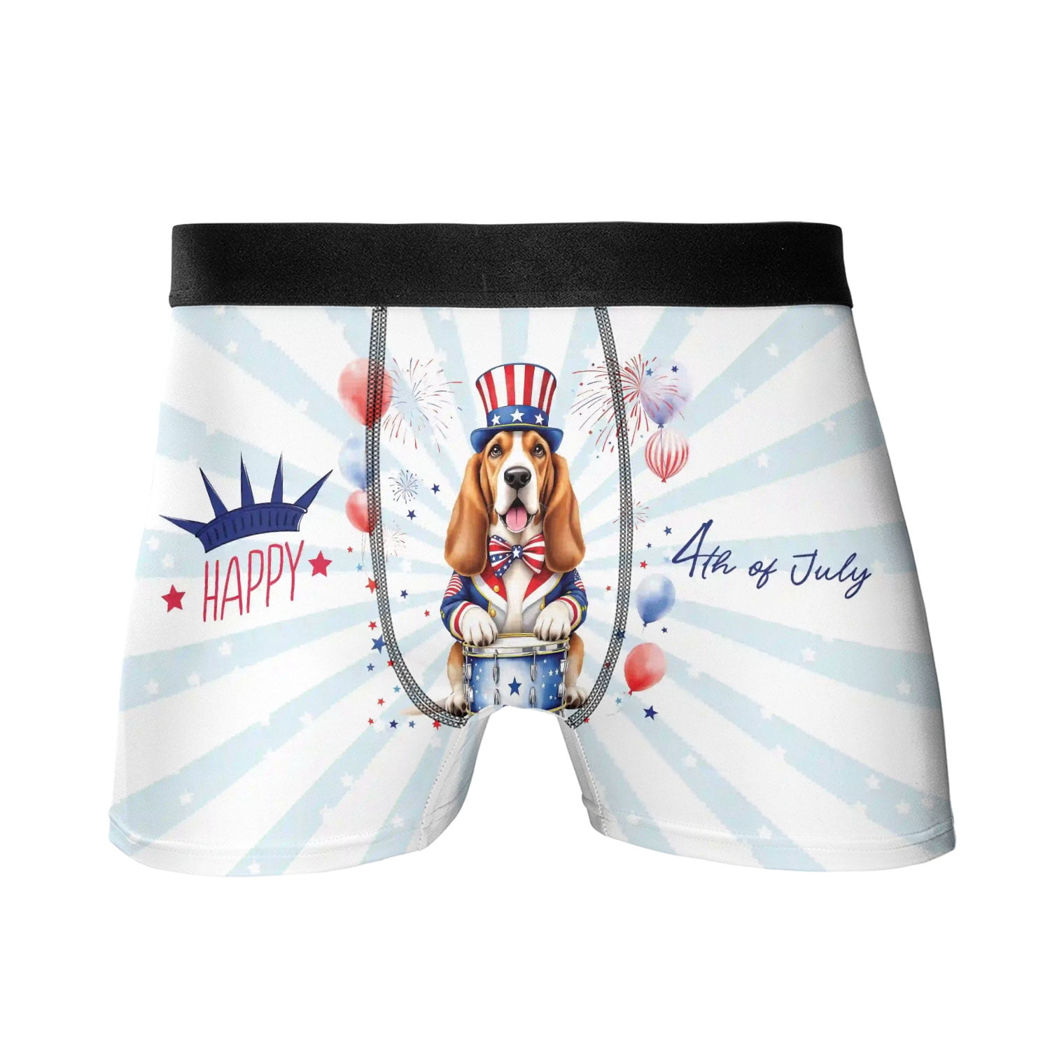Happy 4th of July Patriotic Basset Hound Marching Band Uniform Balloons ...