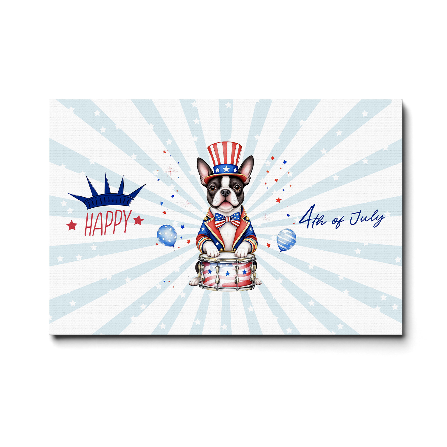Happy 4th of July Patriotic Boston Terrier Marching Band Uniform ...