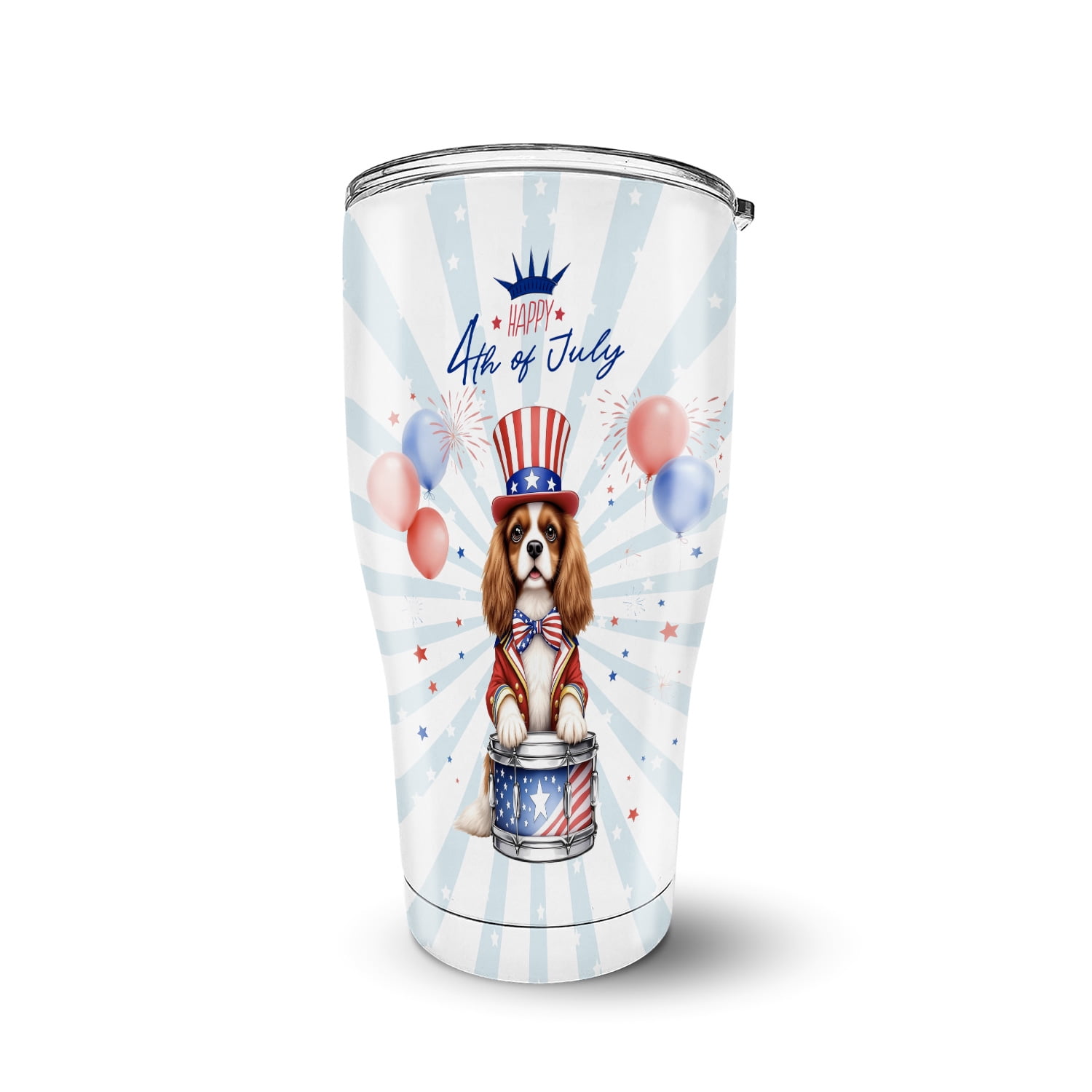 Happy 4th of July Patriotic Cavalier King Charles Spaniel Marching Band ...