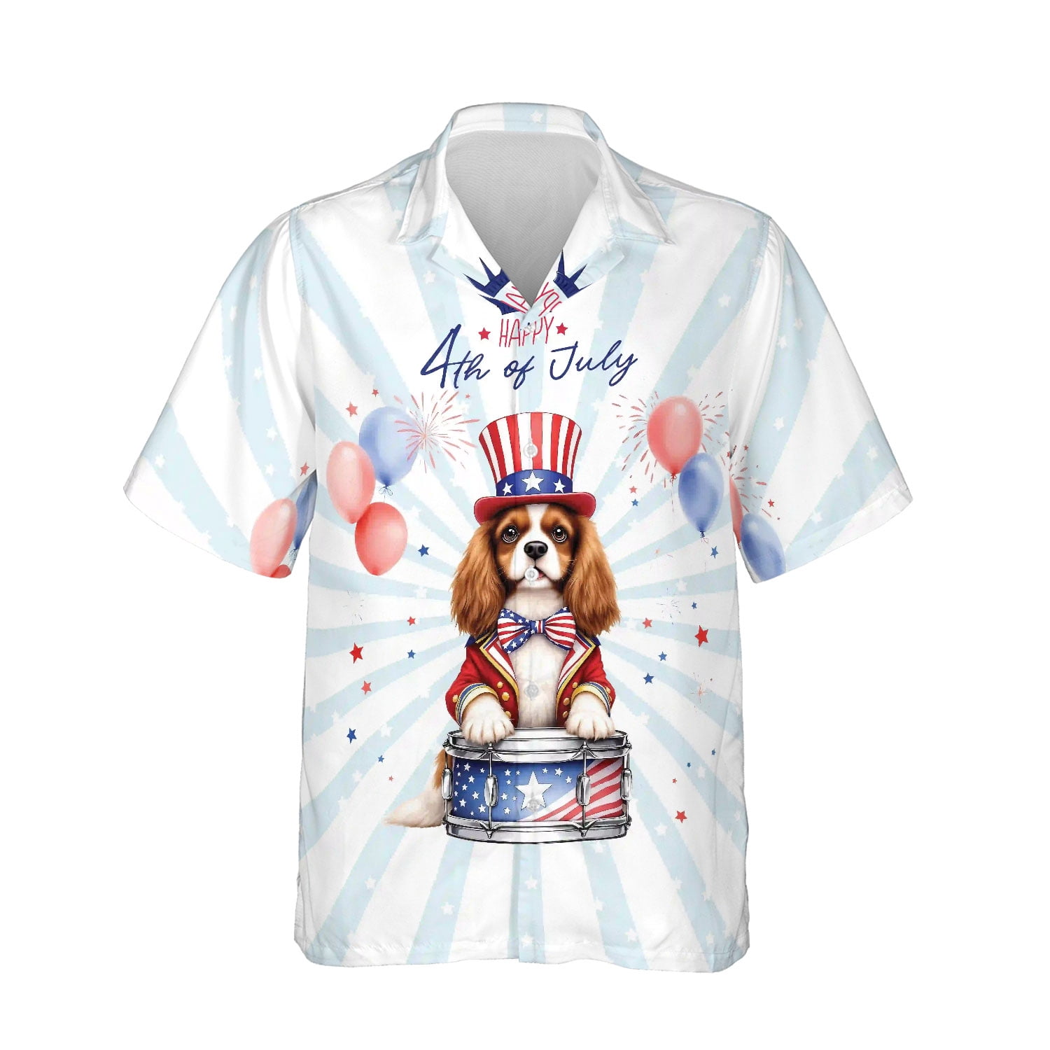 Happy 4th of July Patriotic Cavalier King Charles Spaniel Marching Band ...