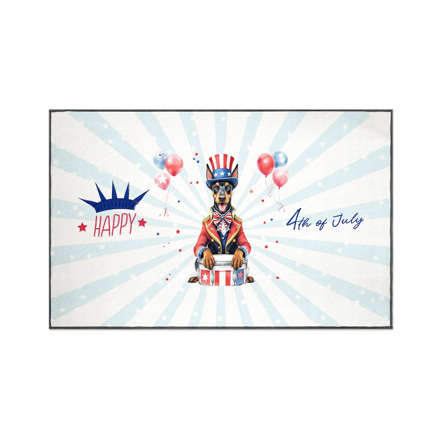 Happy 4th of July Patriotic Doberman Pinscher Marching Band Uniform ...