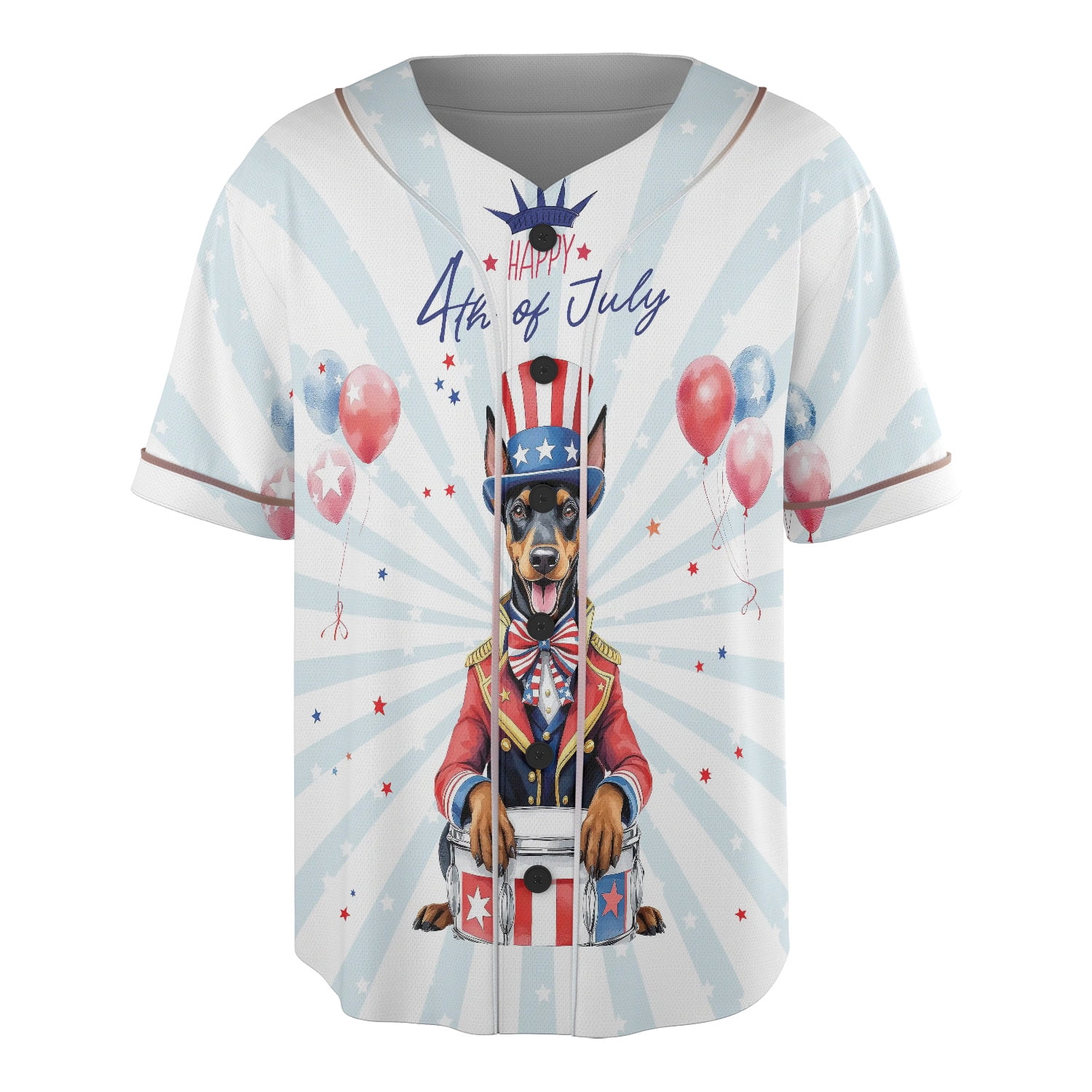 Happy 4th of July Patriotic Doberman Pinscher Marching Band Uniform ...