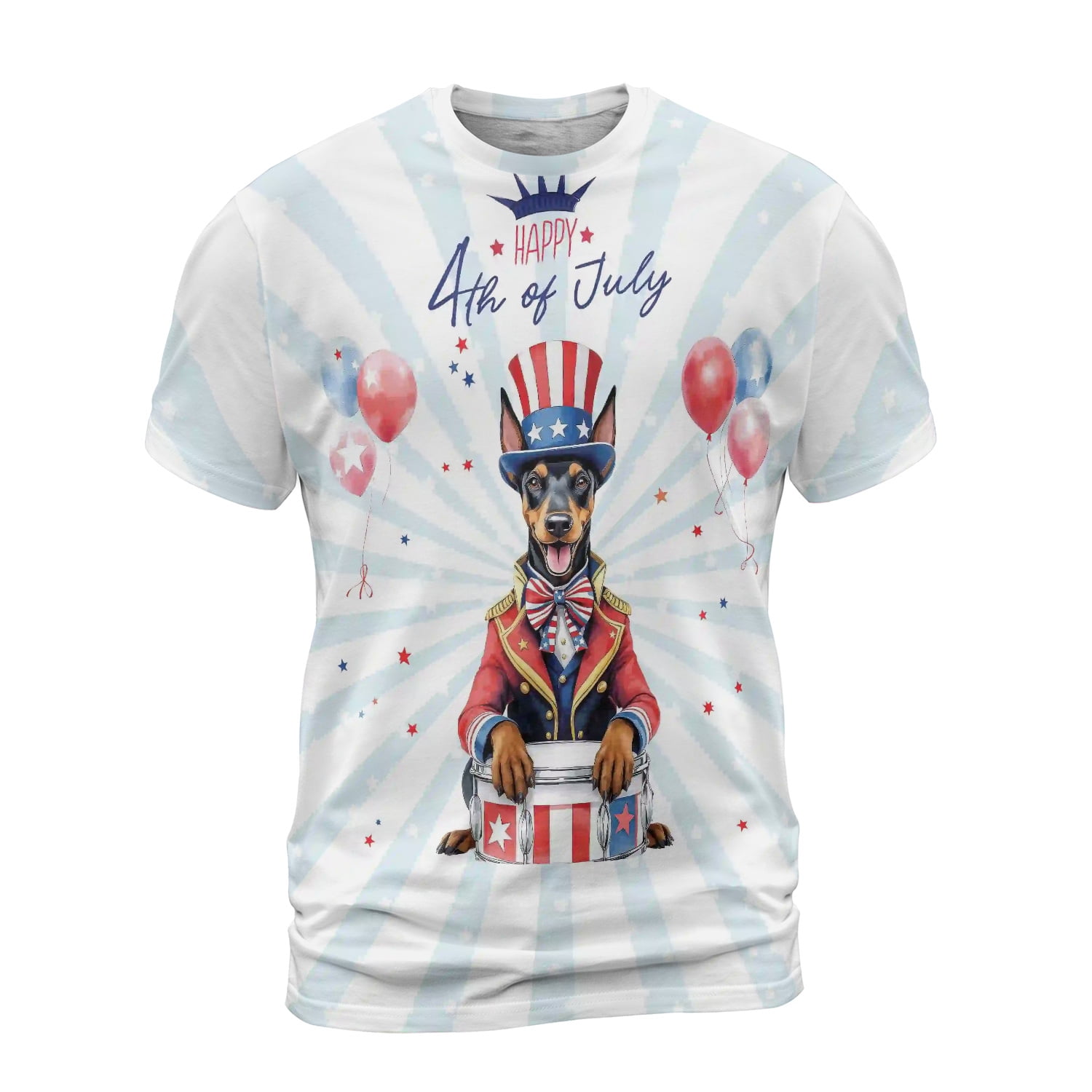 Happy 4th of July Patriotic Doberman Pinscher Marching Band Uniform ...