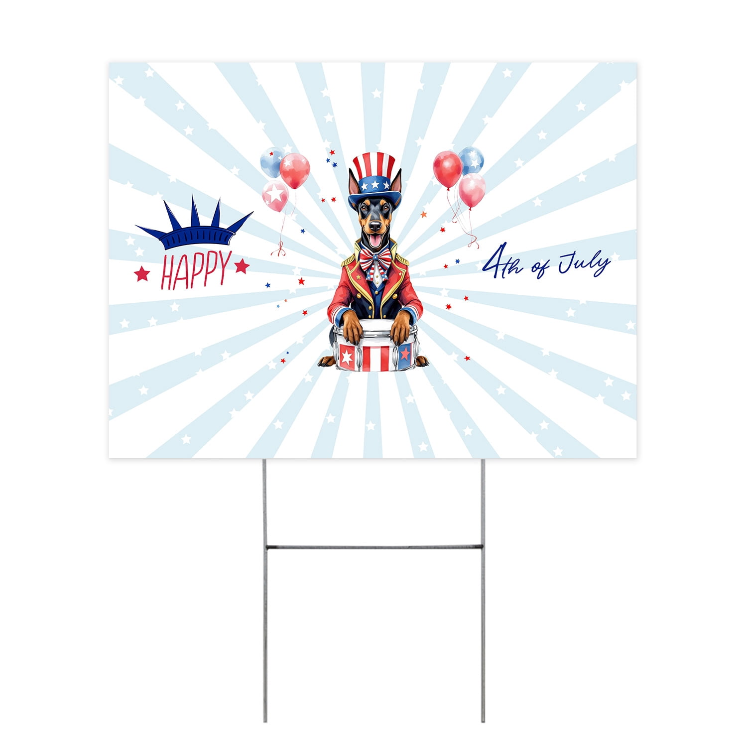 Happy 4th of July Patriotic Doberman Pinscher Marching Band Uniform ...