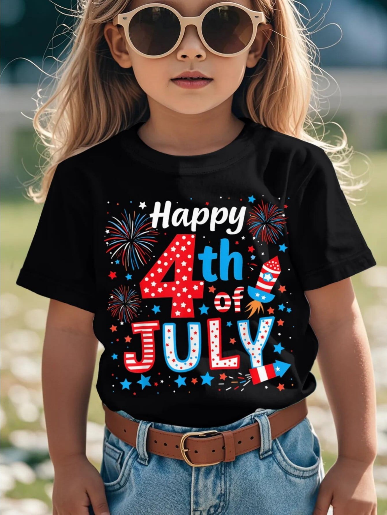 Happy 4th of July Patriotic An Flag Youngsters T-Shirt - Colorful ...