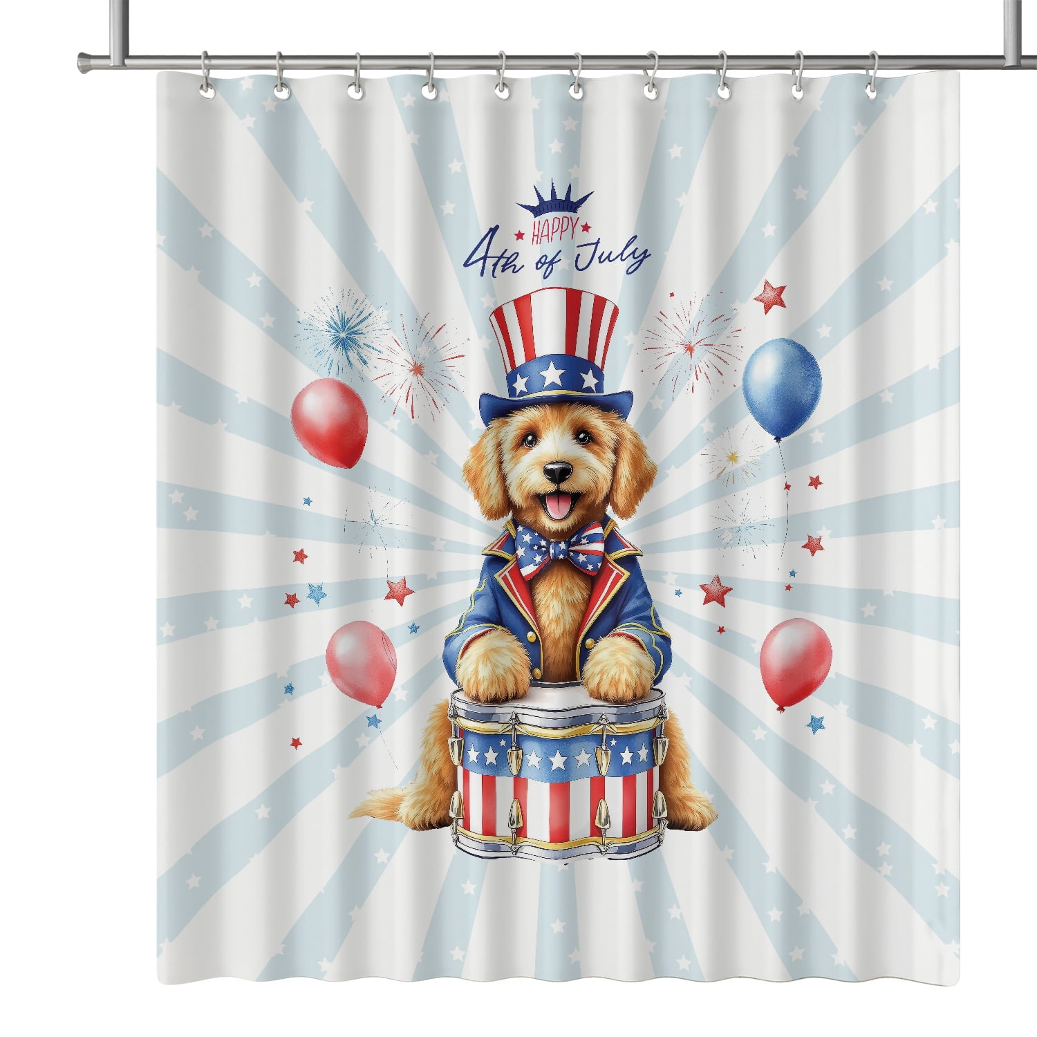 Happy 4th of July Patriotic Goldendoodle Marching Band Uniform Balloons ...