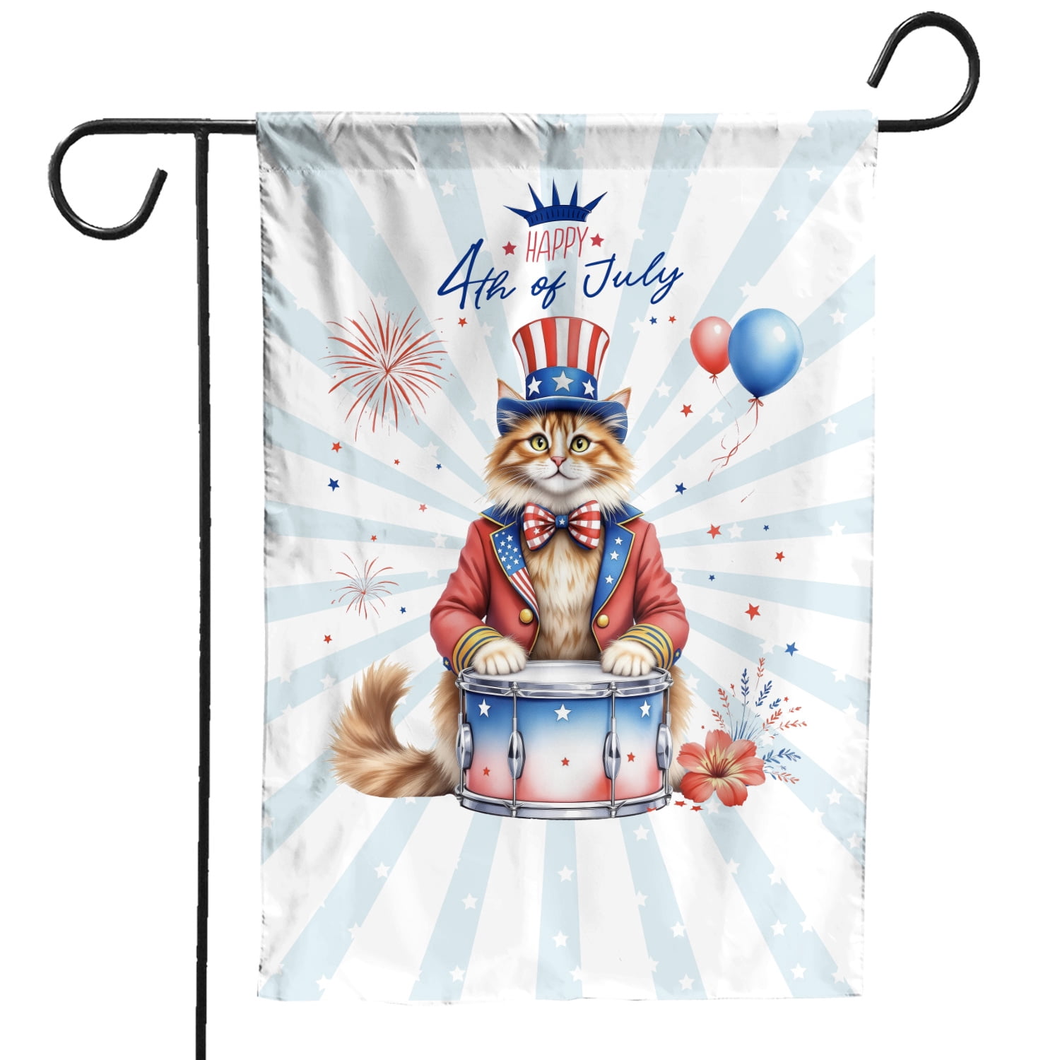 Happy 4th of July Patriotic Maine Coon Marching Band Uniform Balloons ...