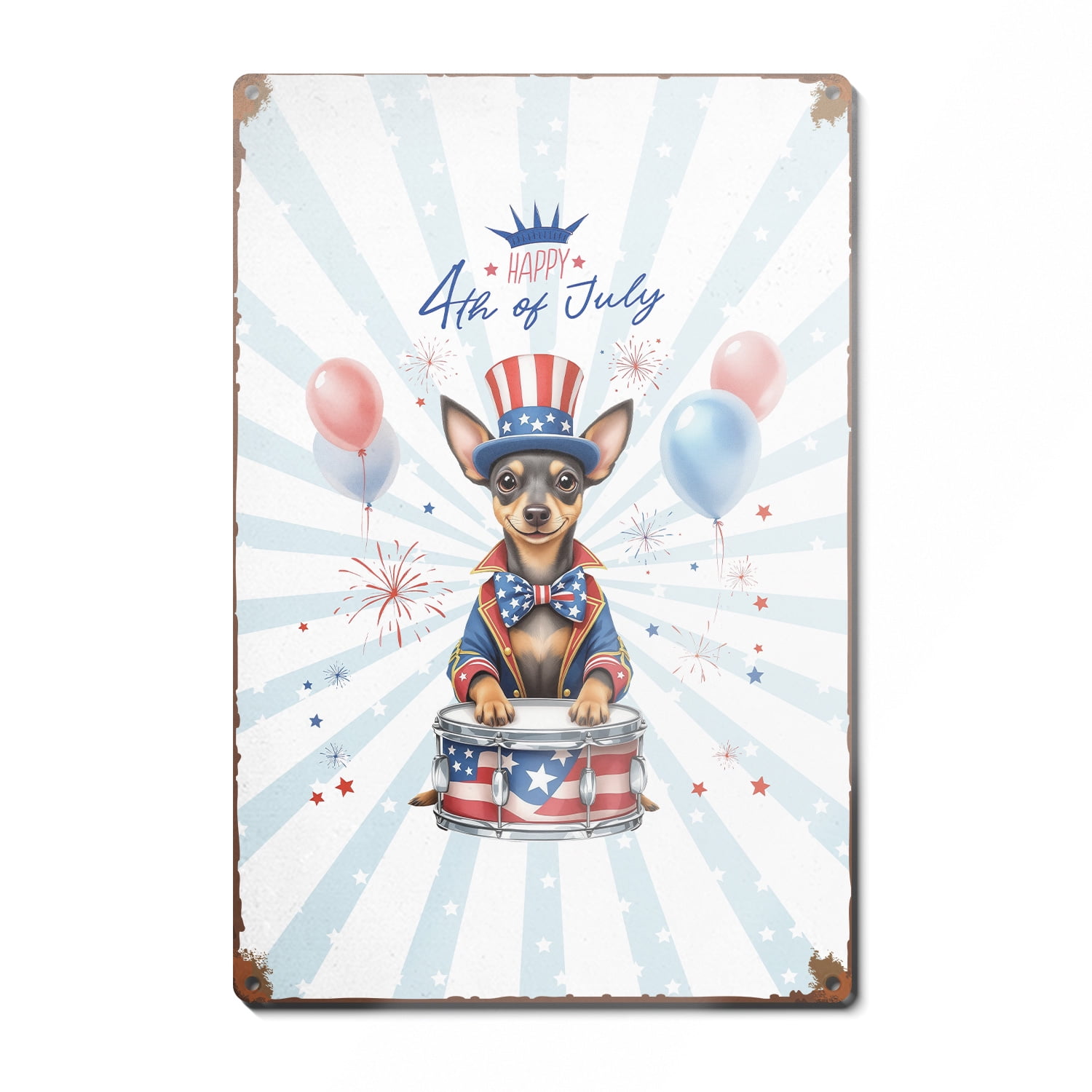 Happy 4th of July Patriotic Miniature Pinscher Marching Band Uniform ...
