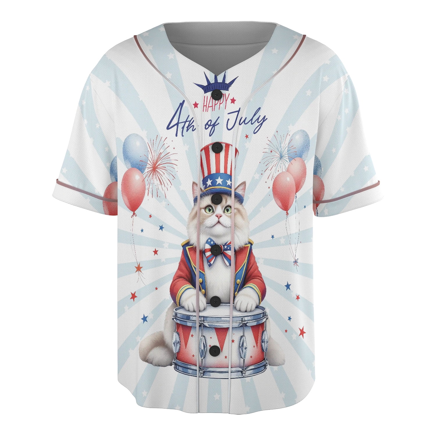 Happy 4th of July Patriotic Ragdoll Marching Band Uniform Balloons Fireworks All Over Print 3D ...