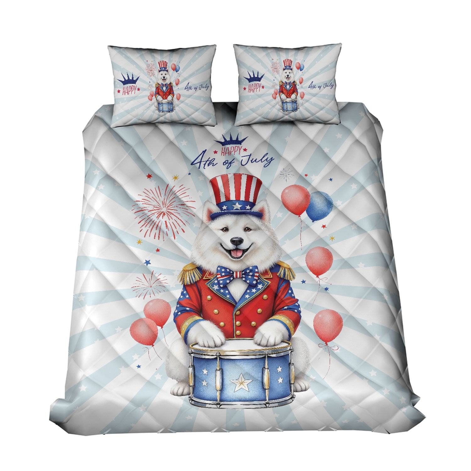 Happy 4th of July Patriotic Samoyed Marching Band Uniform Balloons ...