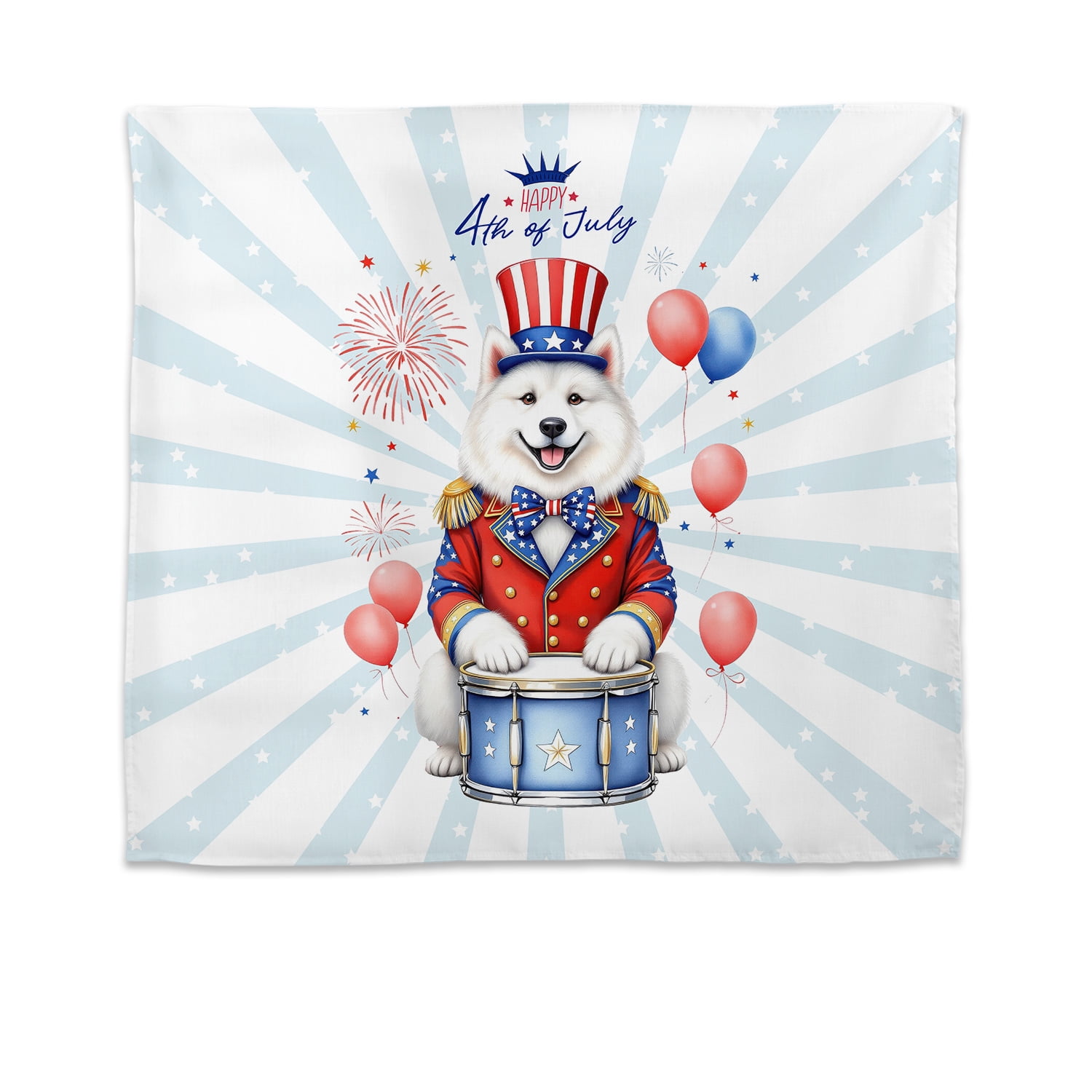 Happy 4th of July Patriotic Samoyed Marching Band Uniform Balloons ...
