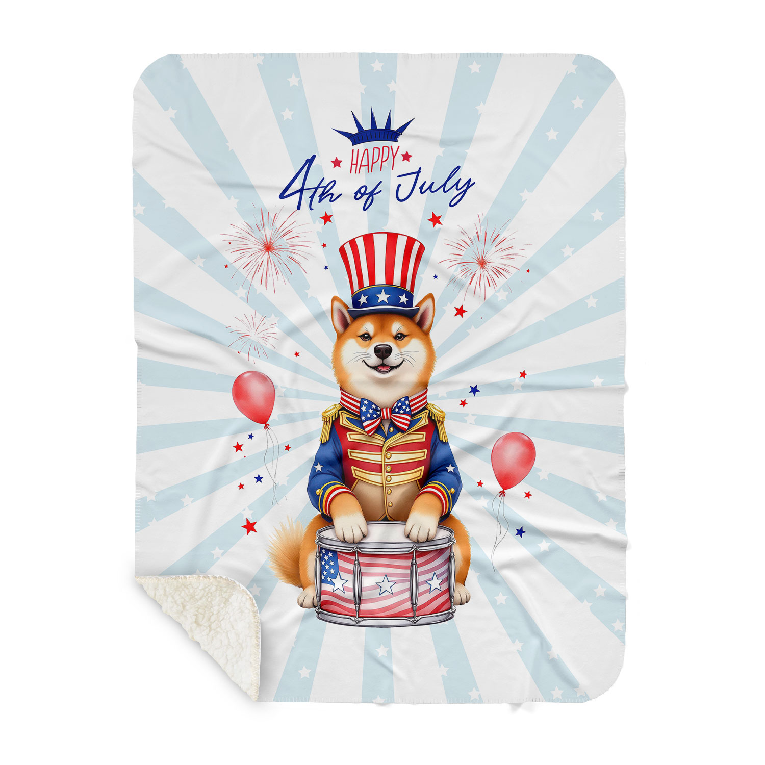 Happy 4th of July Patriotic Shiba Inu Marching Band Uniform Balloons ...
