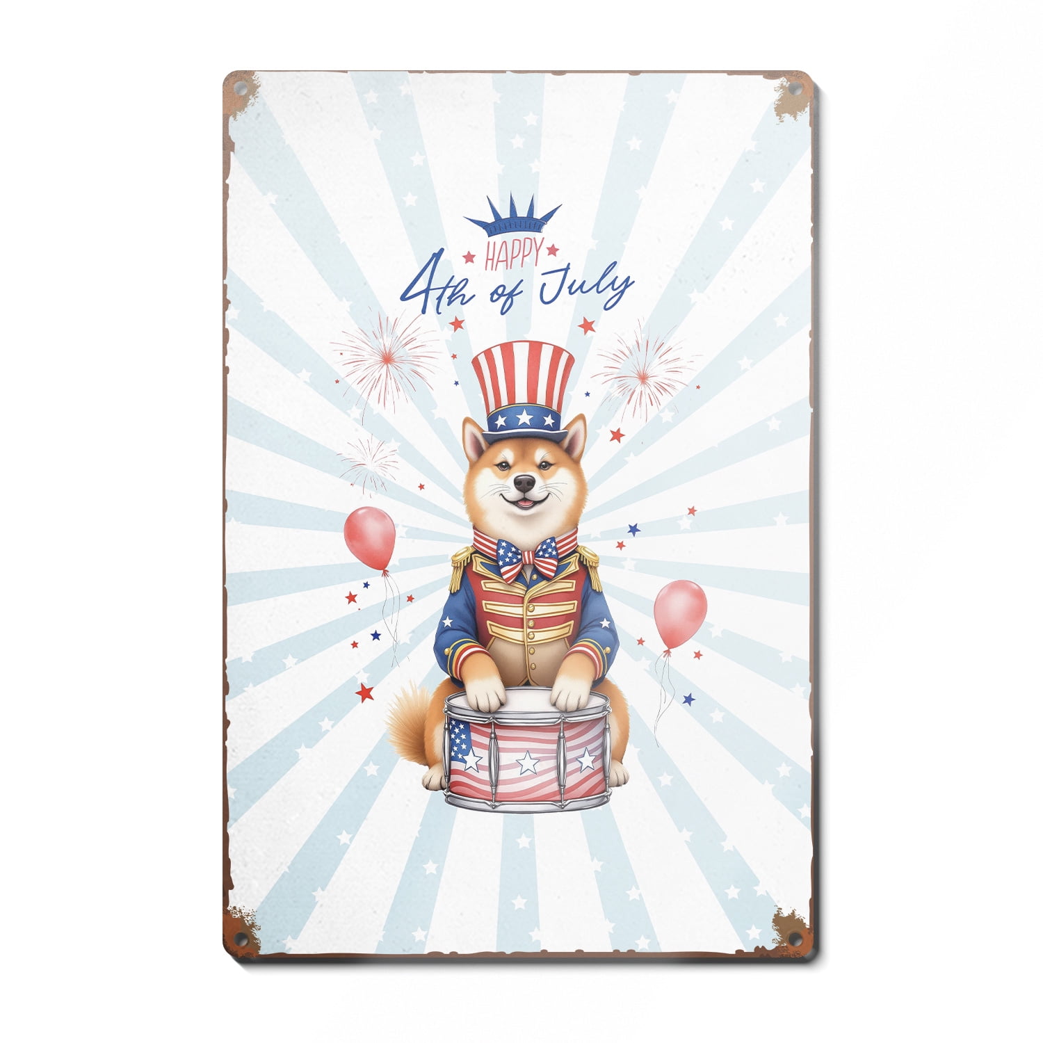 Happy 4th of July Patriotic Shiba Inu Marching Band Uniform Balloons ...