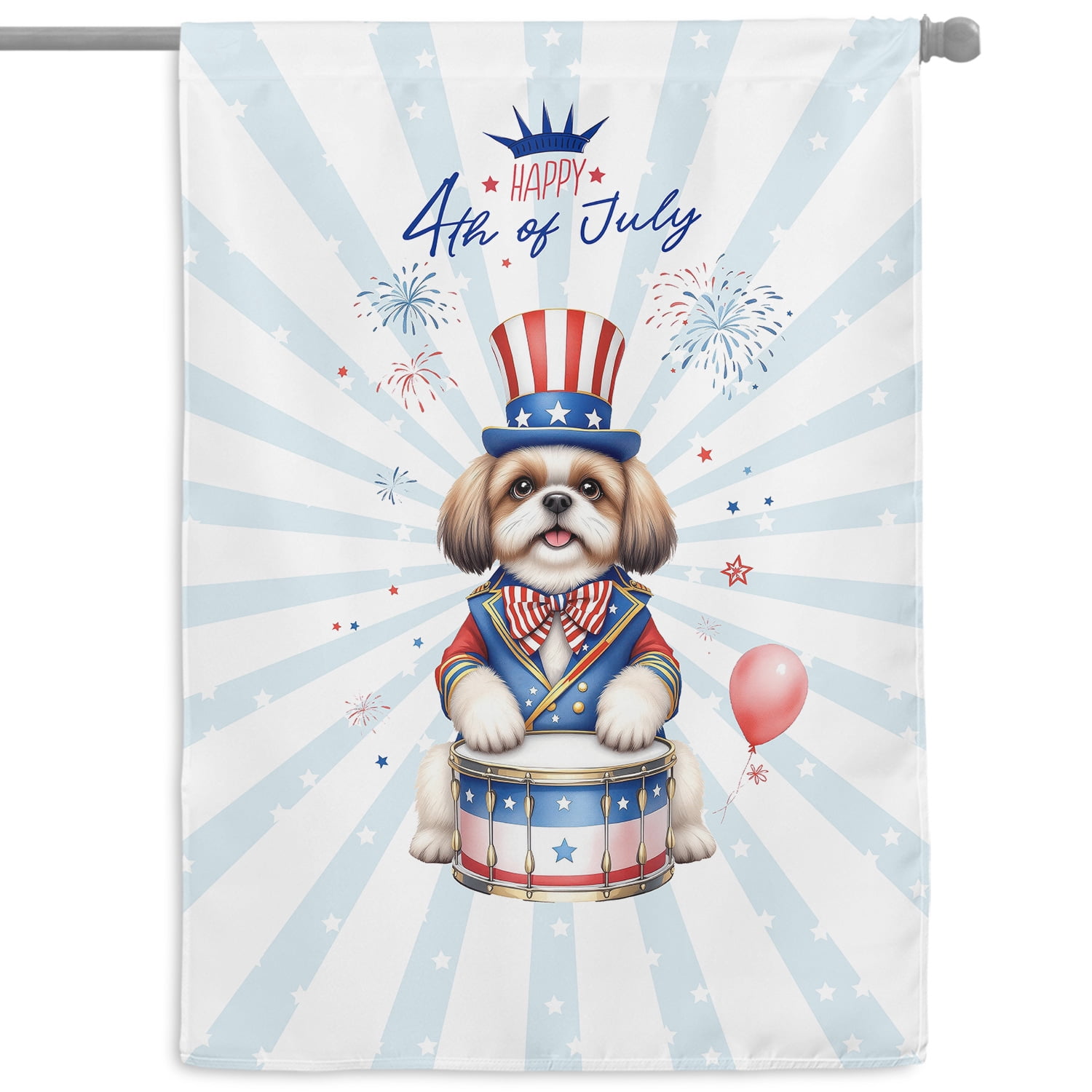 Happy 4th of July Patriotic Shih Tzu Marching Band Uniform Balloons ...