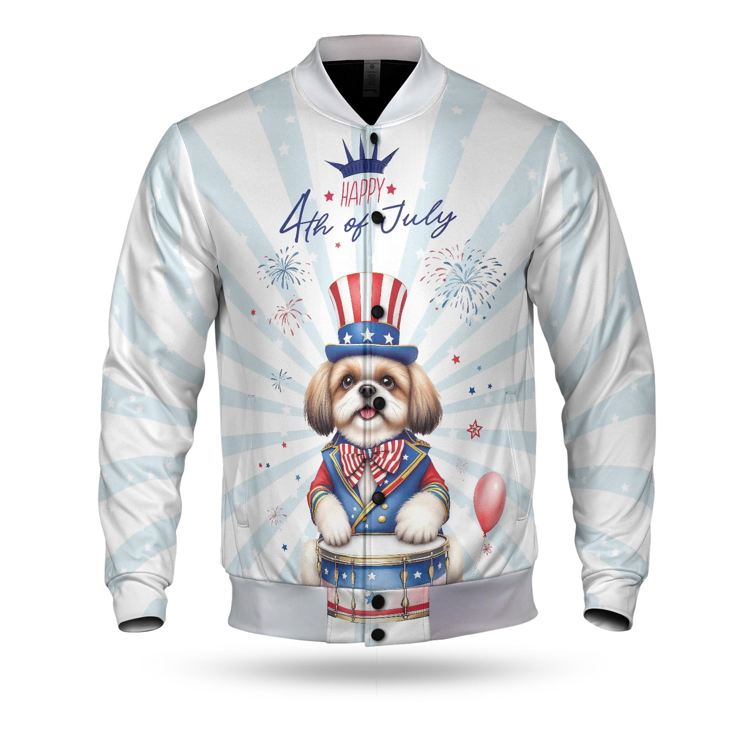 Happy 4th of July Patriotic Shih Tzu Marching Band Uniform Balloons ...