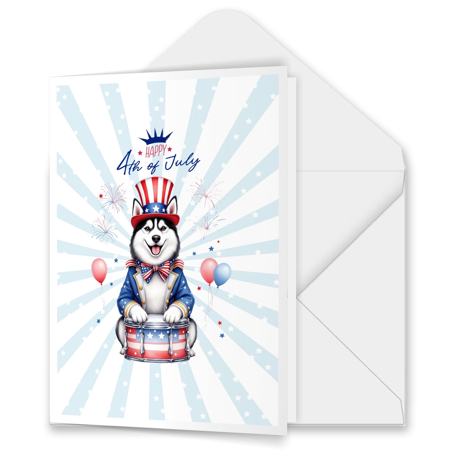 Happy 4th of July Patriotic Siberian Husky Marching Band Uniform ...
