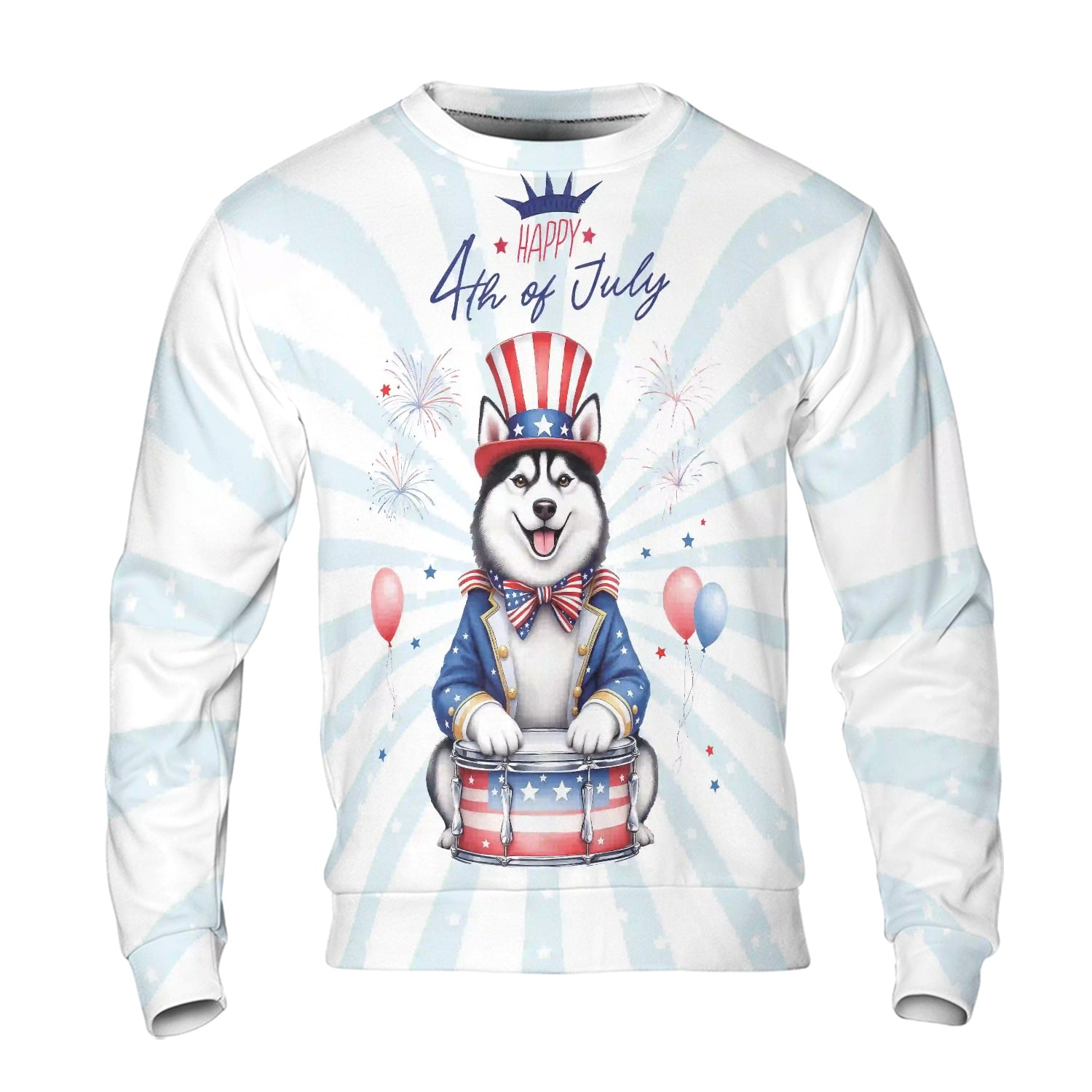 Happy 4th of July Patriotic Siberian Husky Marching Band Uniform ...