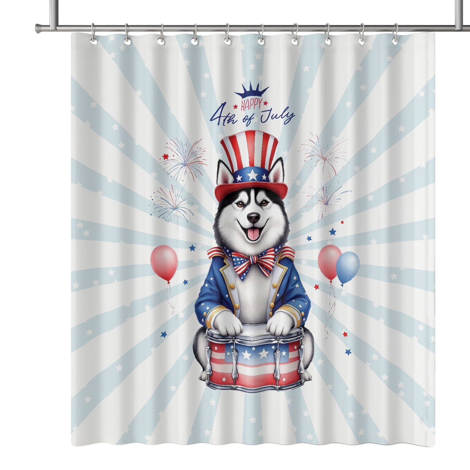 Happy 4th of July Patriotic Siberian Husky Marching Band Uniform ...