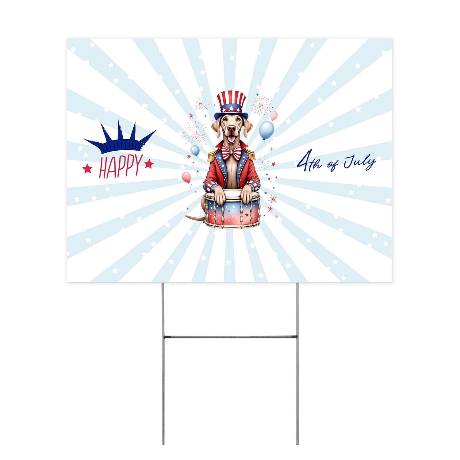 Happy 4th of July Patriotic Weimaraner Marching Band Uniform Balloons ...