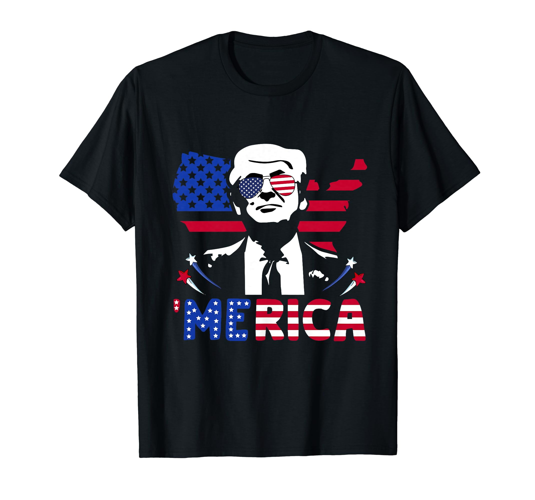 Happy 4th Of July American Flag 'MERICA TRUMP Patriotic T-Shirt ...